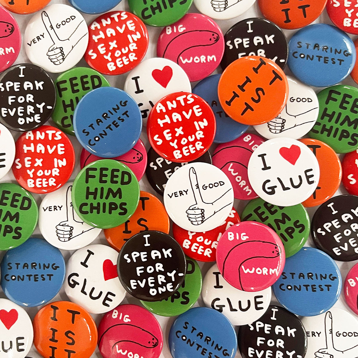 David Shrigley Pin Badges - Collection 3 – Shrig Shop